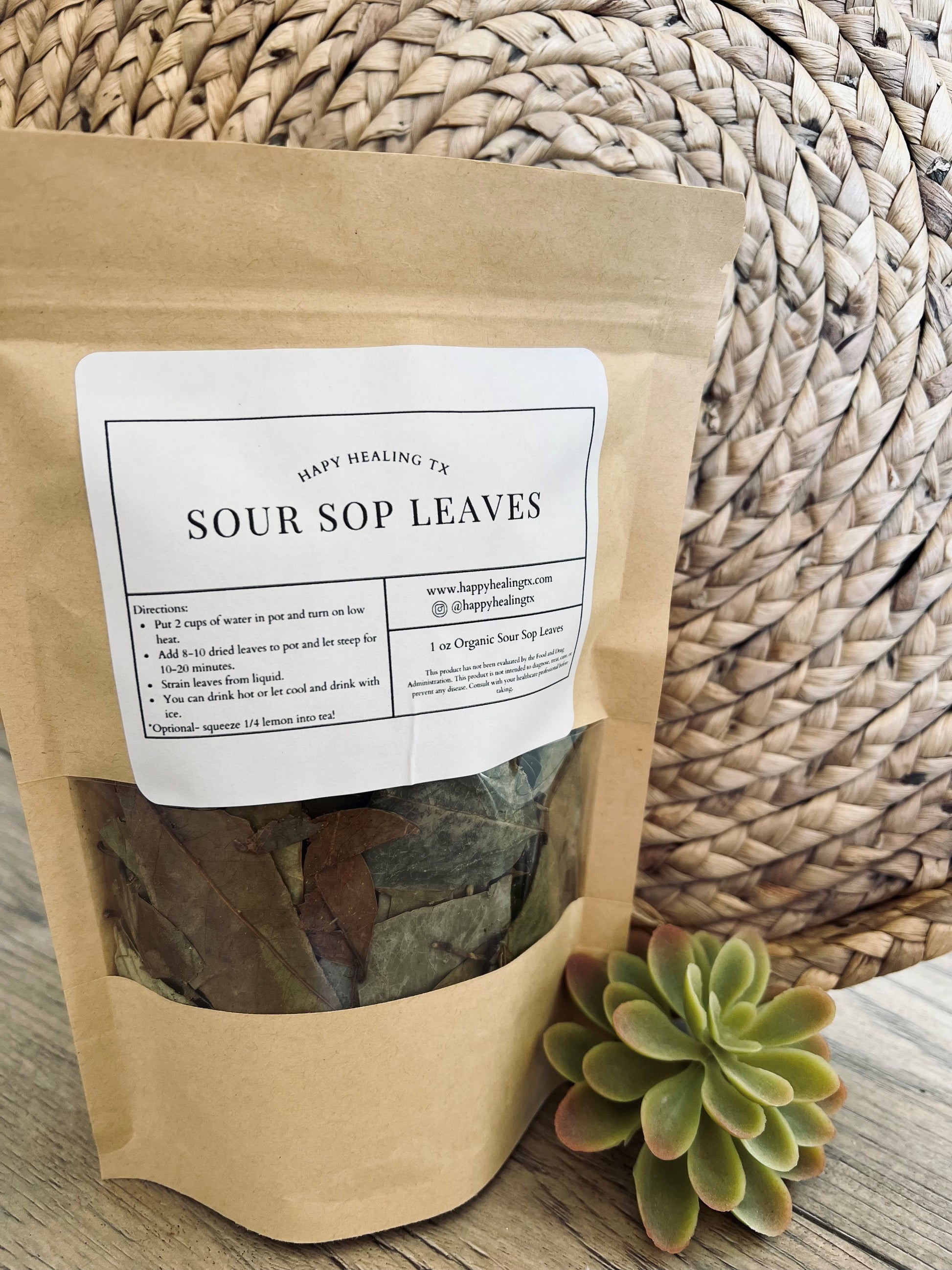 Organic Sour Sop Leaves- 1 oz – HappyHealingTx
